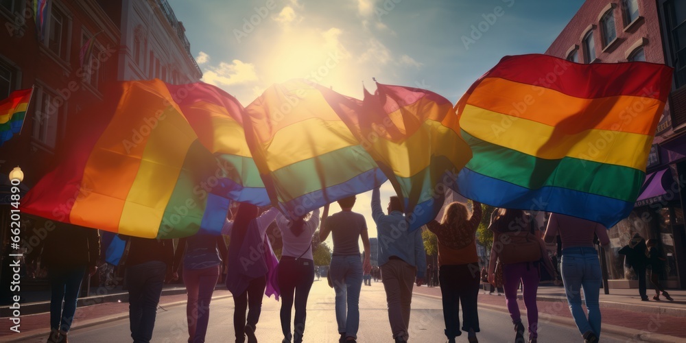 LGBTQ+ Individuals and Allies Unite at a Vibrant Pride Demonstration ...