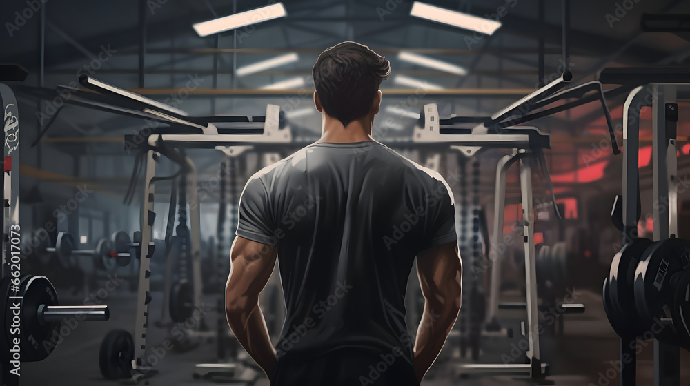 Gym Guy Training Man at the Gym with Gym Outfit. Man Training with ...