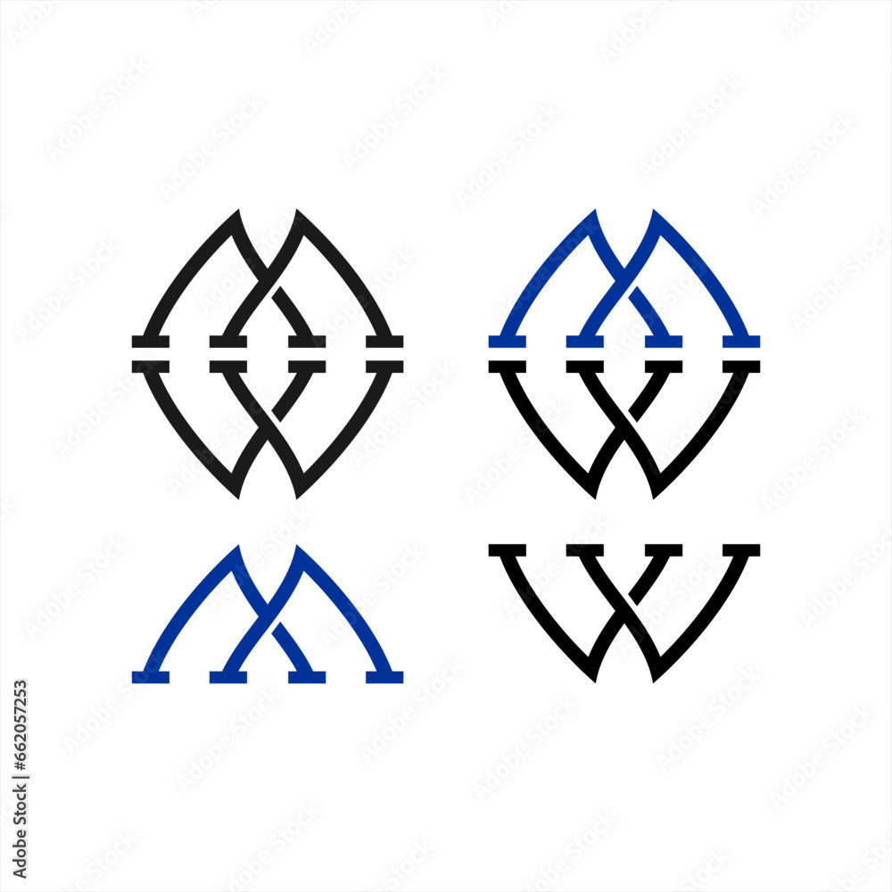 m and w logo design, monogram mw logo design, mw letter symbol ...