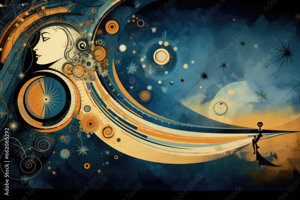 Abstract background with symbols of dreams and subconscious Stock ...