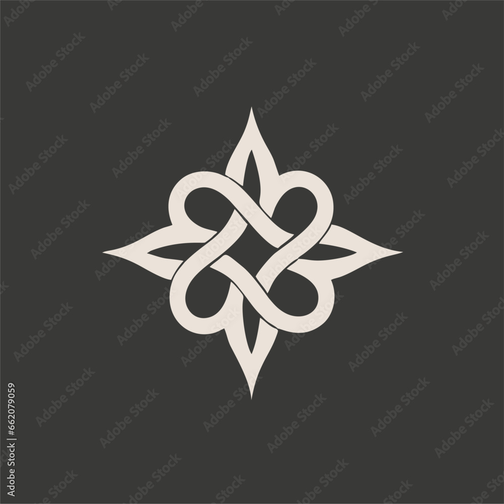 Simple Minimalist Swirl SS monogram, flower, clover leaf logo mark ...