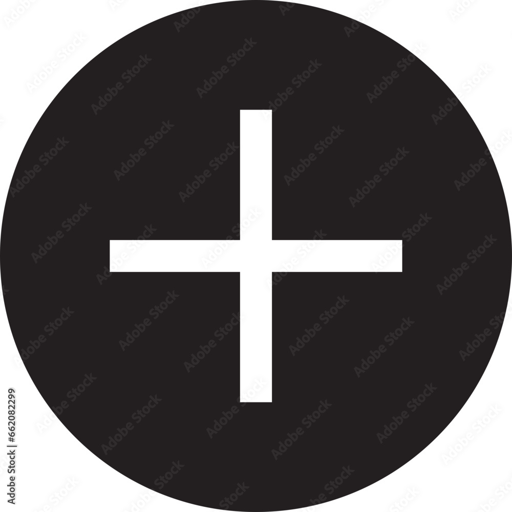 Pluss circle icon in flat Mathematical symbols. isolated on transparent ...