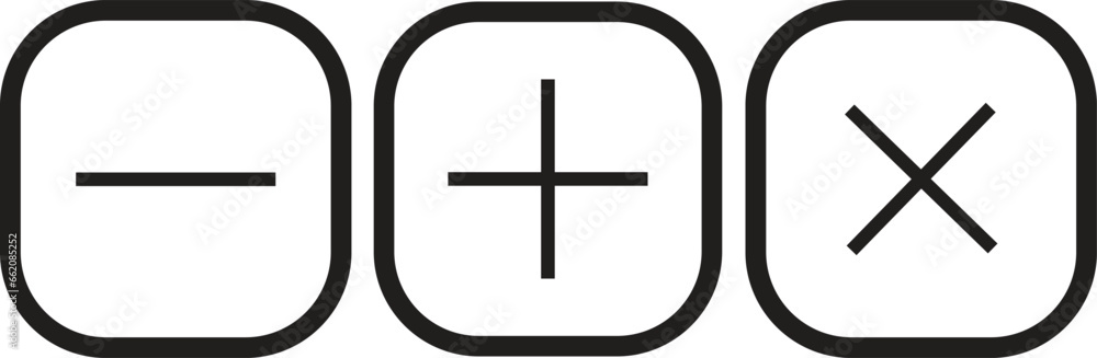 Mathematical square icon in line set plus divide multiple symbols ...