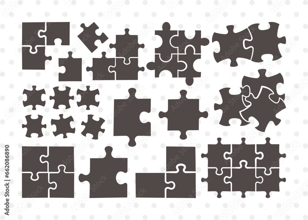 Puzzle Clipart SVG, Puzzle Piece Svg, Jigsaw Puzzle Svg, Puzzle Svg ...