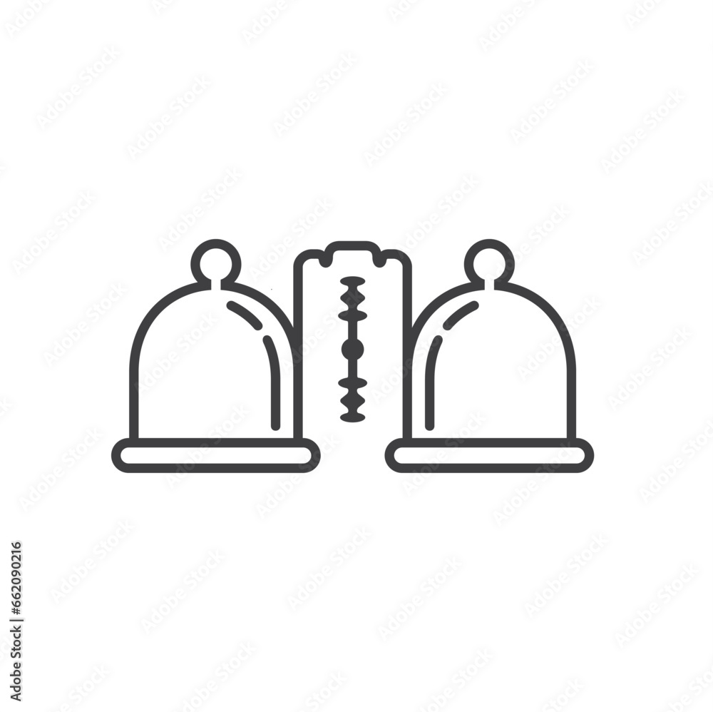 illustration of hijama or cupping therapy Icons in flat vector art ...