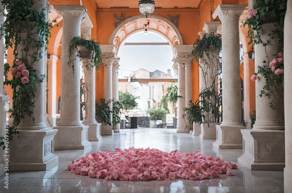 Temple columns wedding digital backdrop photography background wedding ...