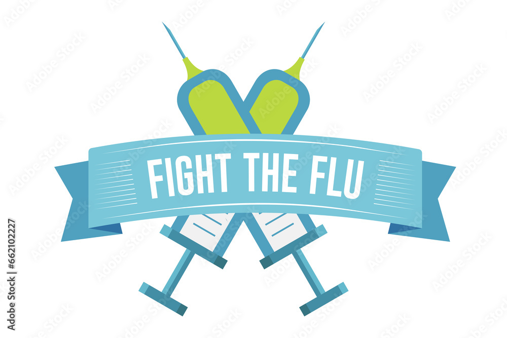 Digital png illustration of fight the flu text with syringes on ...