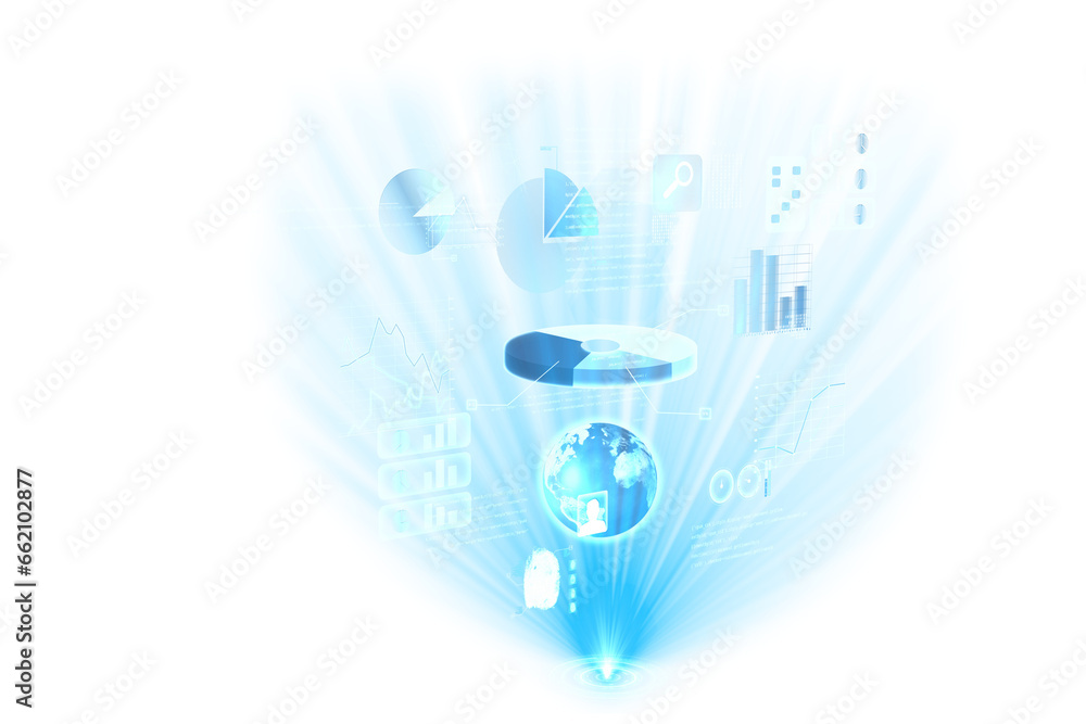 Digital png illustration of digital interface with charts on ...