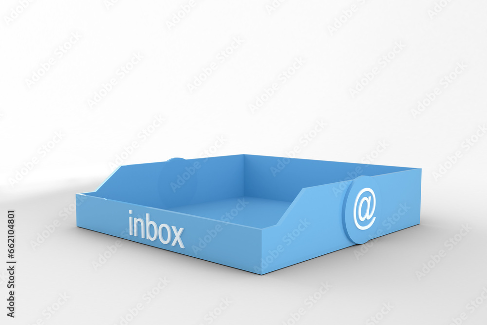 Digital png illustration of blue box with inbox text on transparent ...