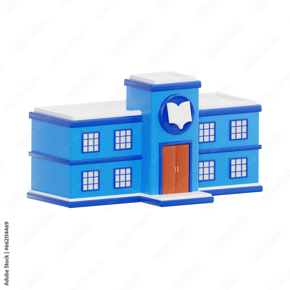 school building 3d. High quality render. Education 3d render set ...