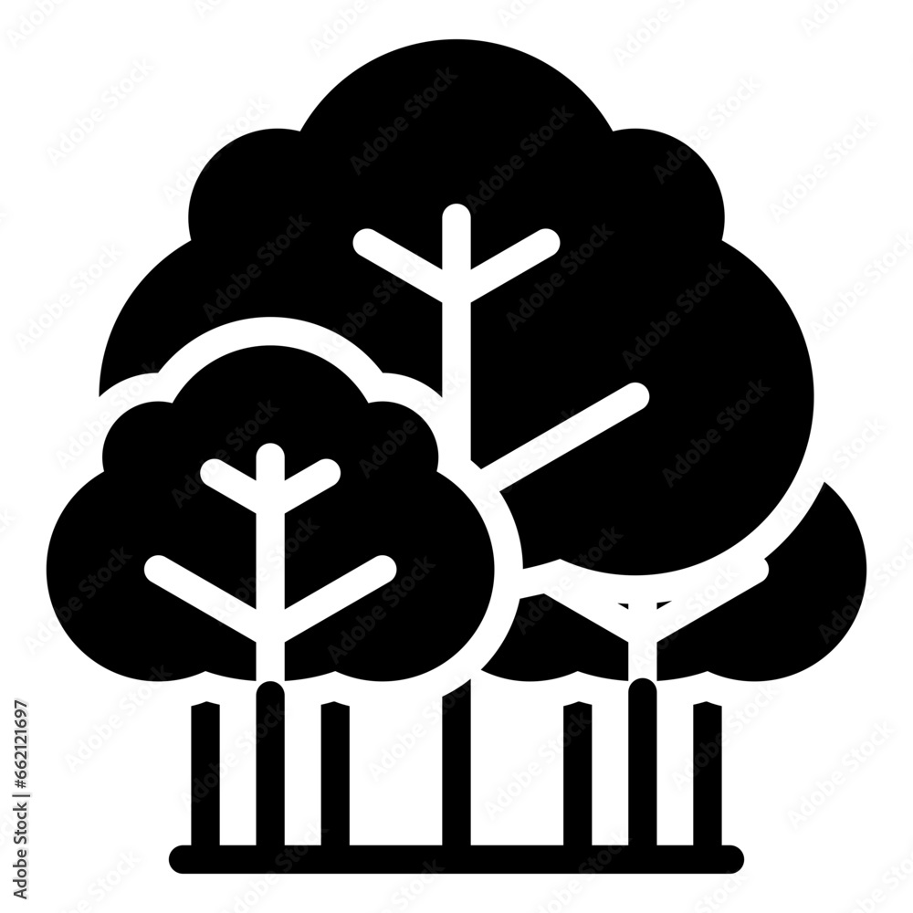Forest Icon. Included in Ecology Glyph Icon Pack. Is a collection of ...