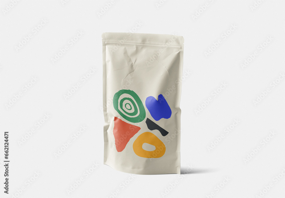 Mockup of customizable paper zip lock packet with customizable ...