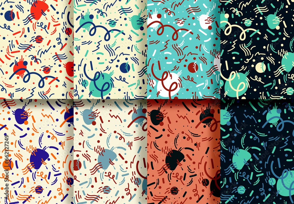 Mockup of 8 customizable repeatable abstract shapes Stock Template ...