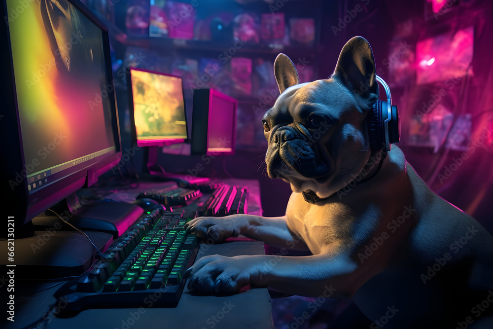 A French Bulldog Joins the Action in the Gamer Cave, Ready for Some ...