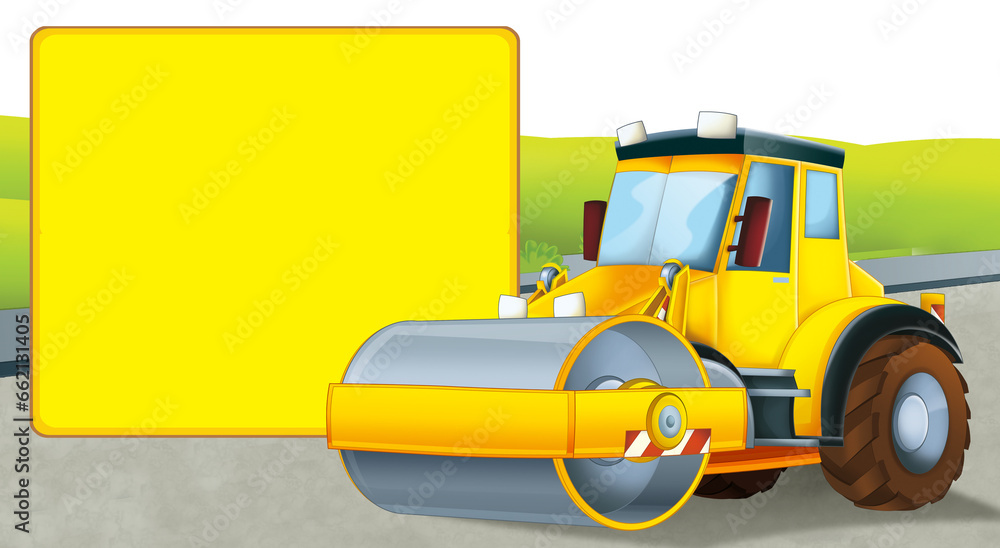 cartoon frame border scene city construction site isolated illustration ...