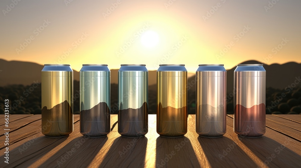 Craft beer can sample design Long sphere of silver bronze, gold bronze ...
