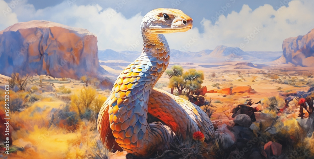 a attractive and spectacular noble cobra looking, desert mountain ...