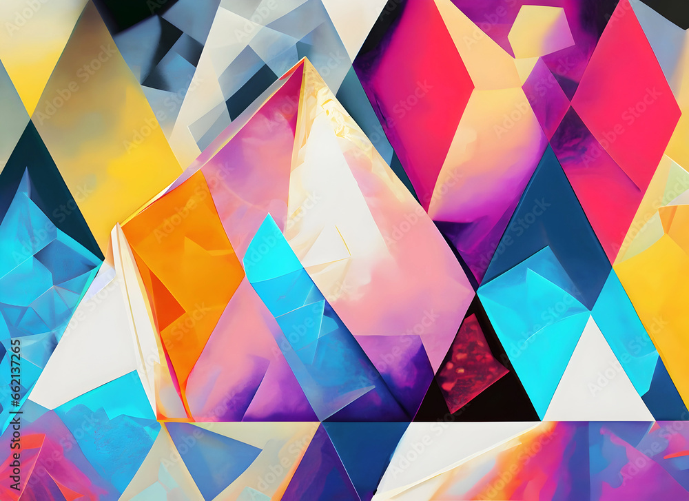 2D painting triangular for background on digital art, Generative AI ...