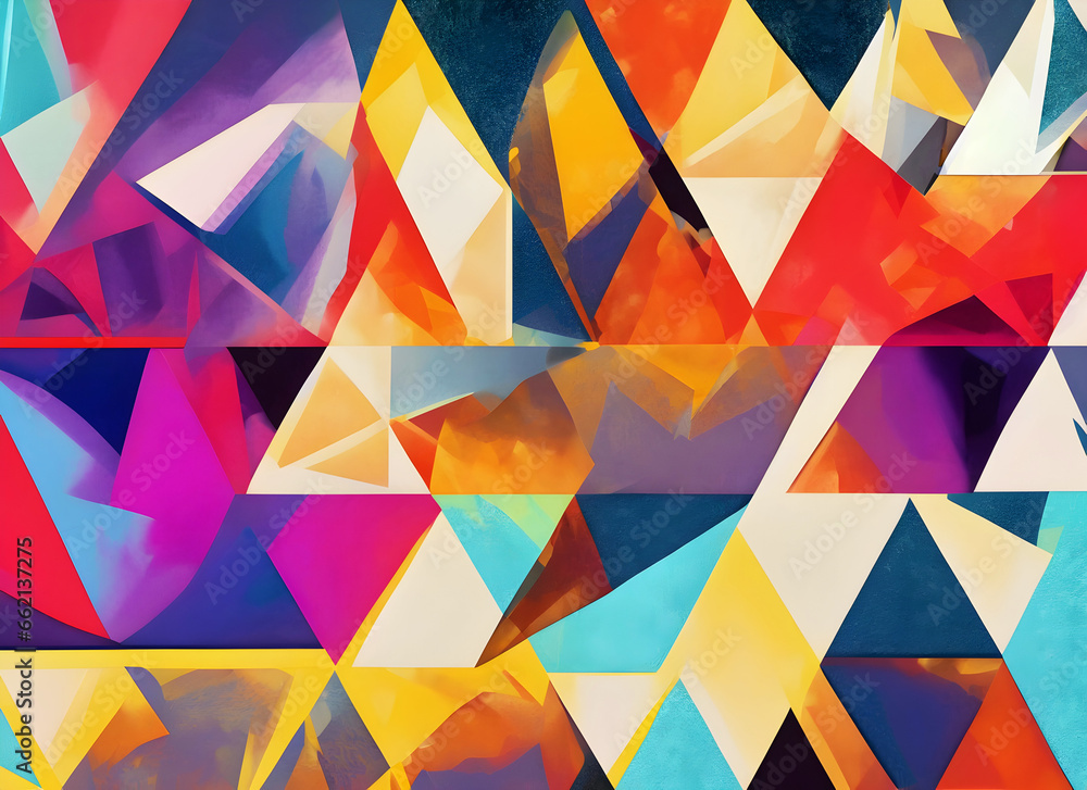 2D painting triangular for background on digital art, Generative AI ...