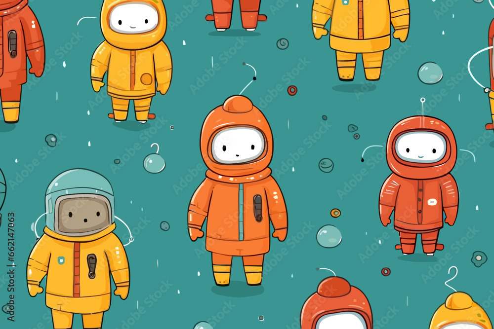 Flight suit and helmet quirky doodle pattern, wallpaper, background ...