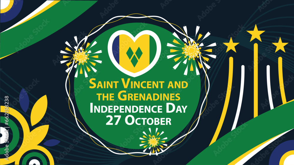 Saint Vincent and the Grenadines Independence Day vector banner design ...