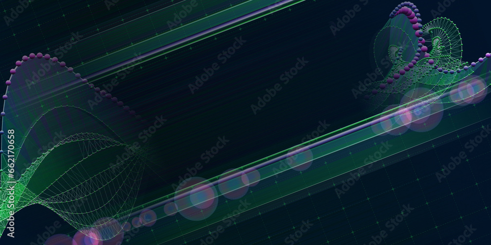 Abstract background twisting wireframe grid with color blurred lines ...