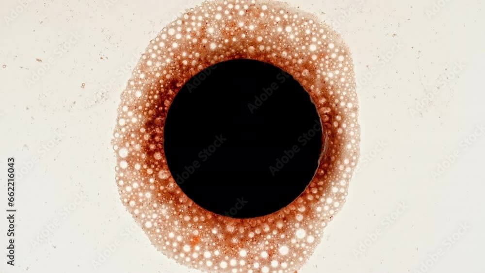 Macro shot of air bubbles in water. Close-up Effervescent tablet ...