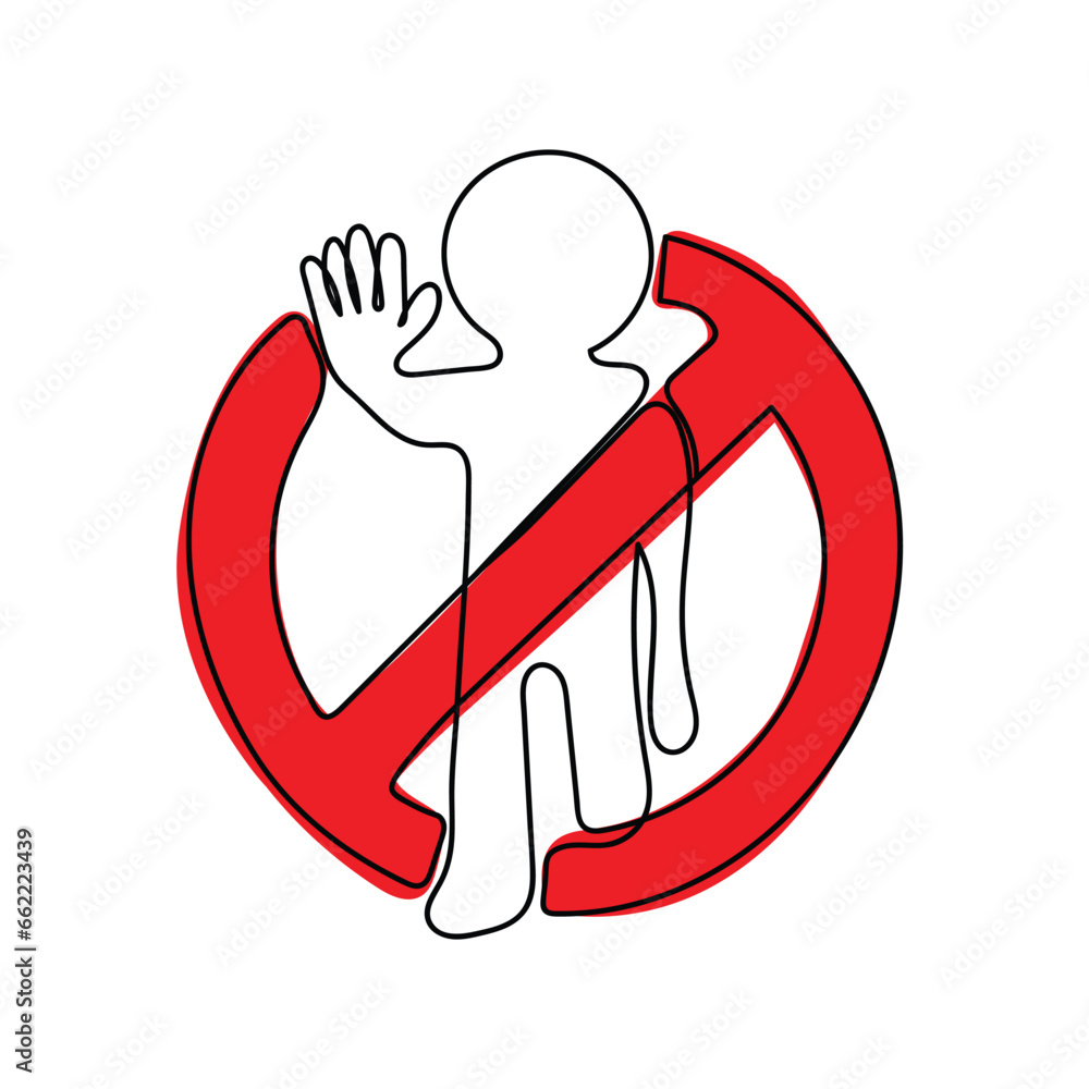 Transparent background vector art. Line art character concept. Stop ...