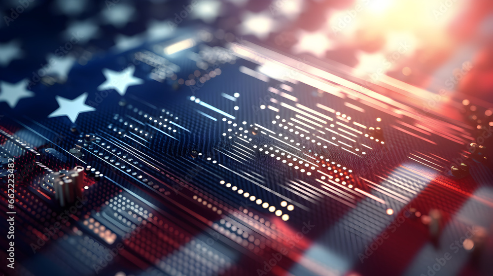American Made: A computer motherboard with the American flag proudly ...