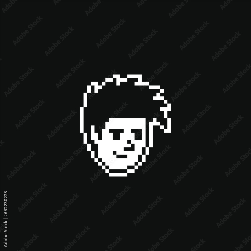 Vecteur Stock this is character face icon use 1 bit style in pixel art ...