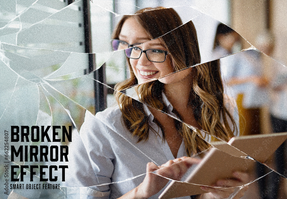 Broken Mirror Effect Stock Template | Adobe Stock