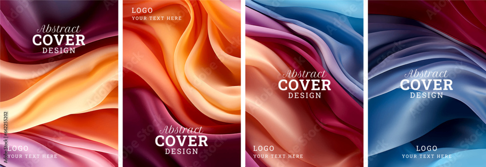 Abstract artistic cover template design set for Annual Report, Brochure ...