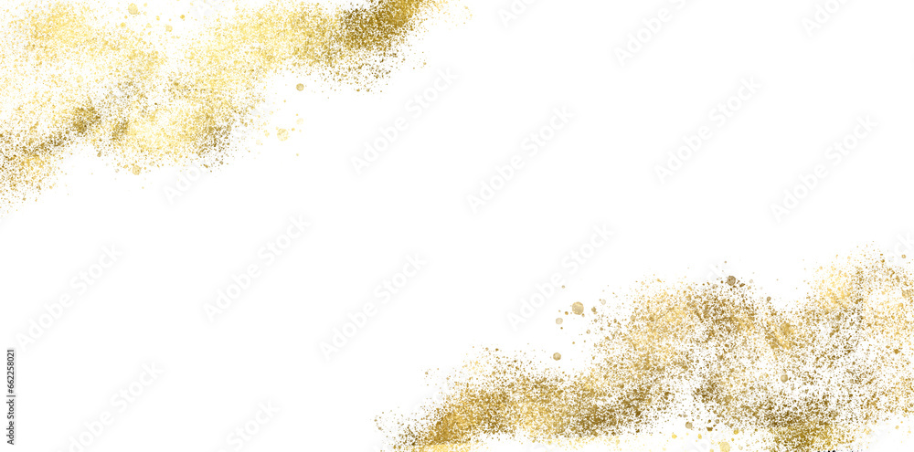 Gold sparkle splatter border . Gold Foil Frame Gold brush stroke on ...
