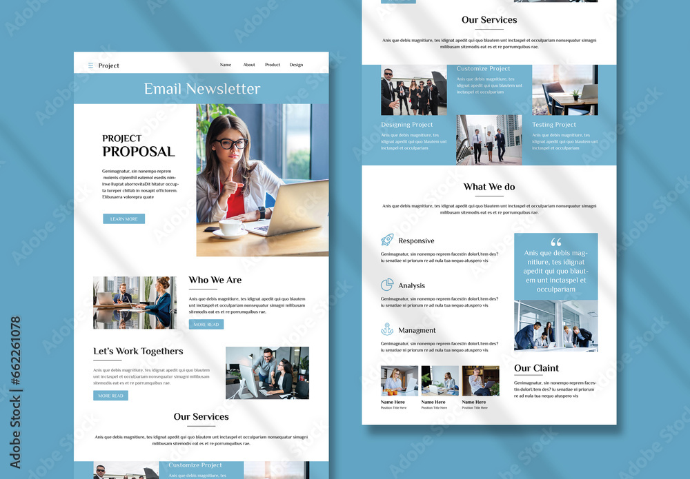 Proposal Email News Letter Layout Stock Template | Adobe Stock