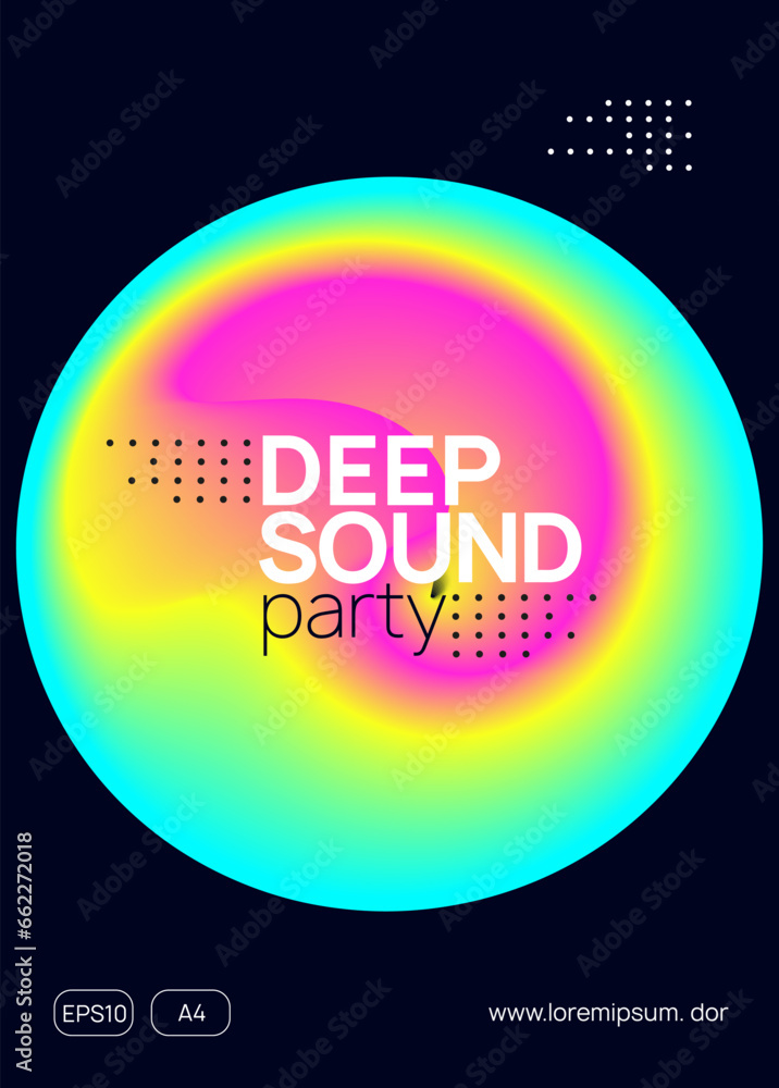 Electro Banner. Wave Club Flyer. Creative Background For Set Shape ...