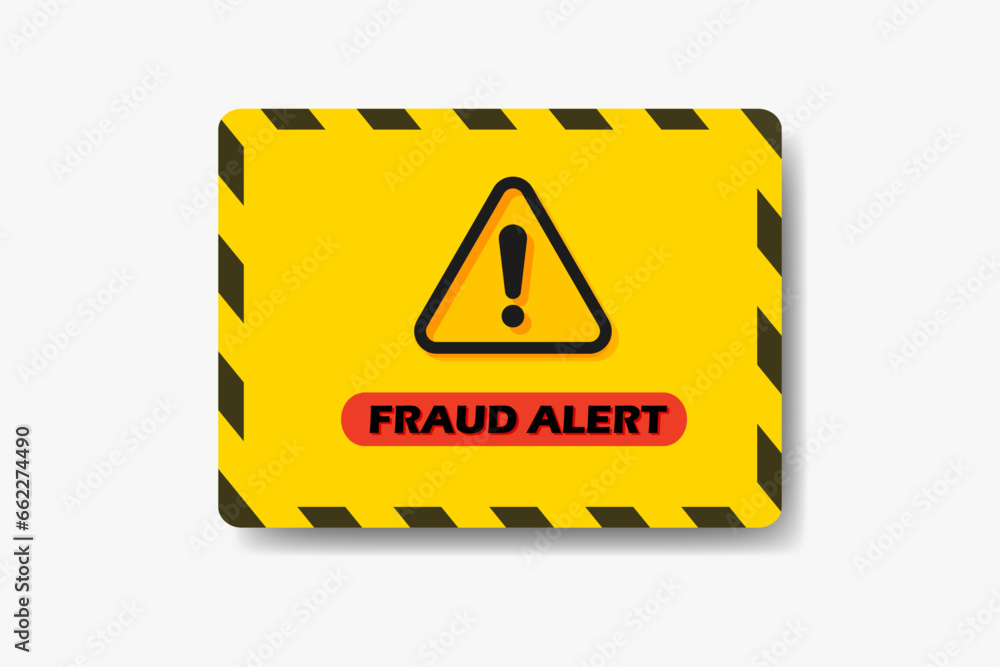 Warning popup Fraud alert warning background for financial scam or ...