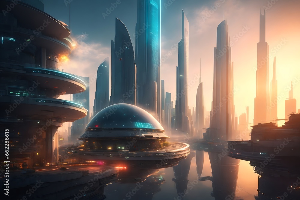 Step into the future with AI art that envisions futuristic cities in a ...