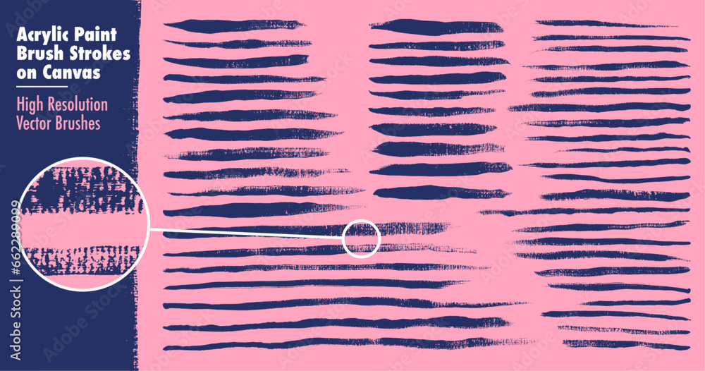 Brush Stroke Textures with Canvas Texture. Created from scans of ...