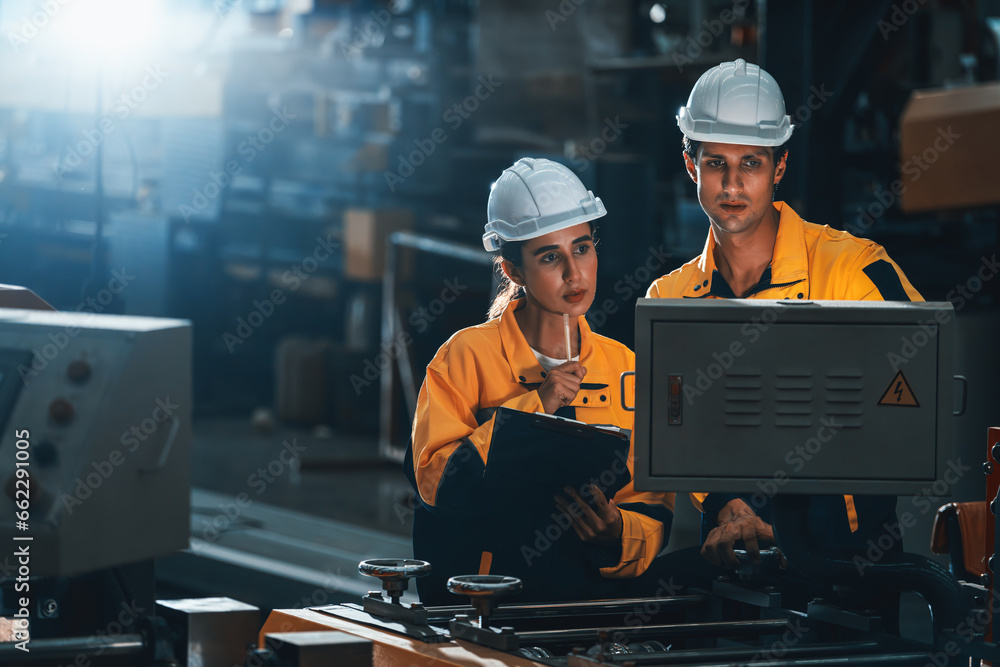 Professional quality control inspector conduct safety inspection on ...