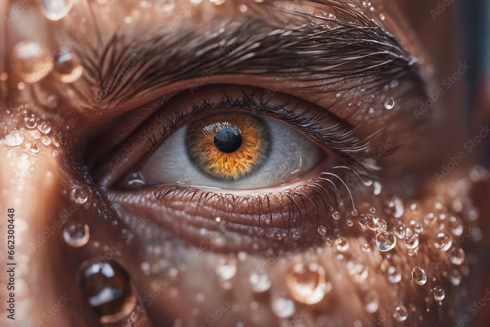 Sweat pouring out of a man's face due to sweltering heat from extreme ...