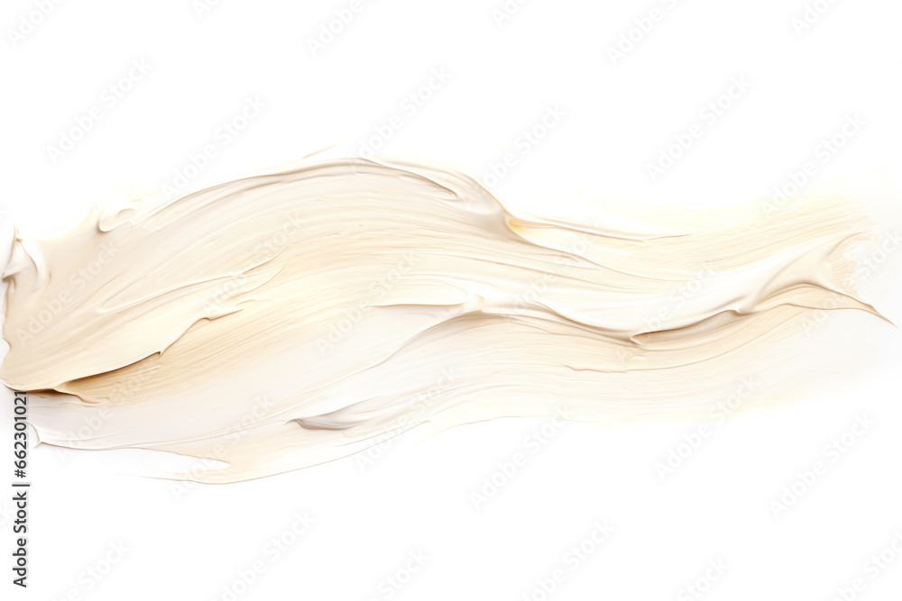 Wave of white oil brush hand drawn stroke on white background. Abstract ...