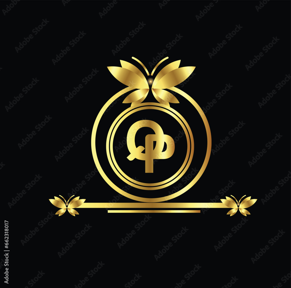 CREATIVE GOLDEN LATTER LOGO DESIGN qp logo, qp icon, qp letter, qp ...