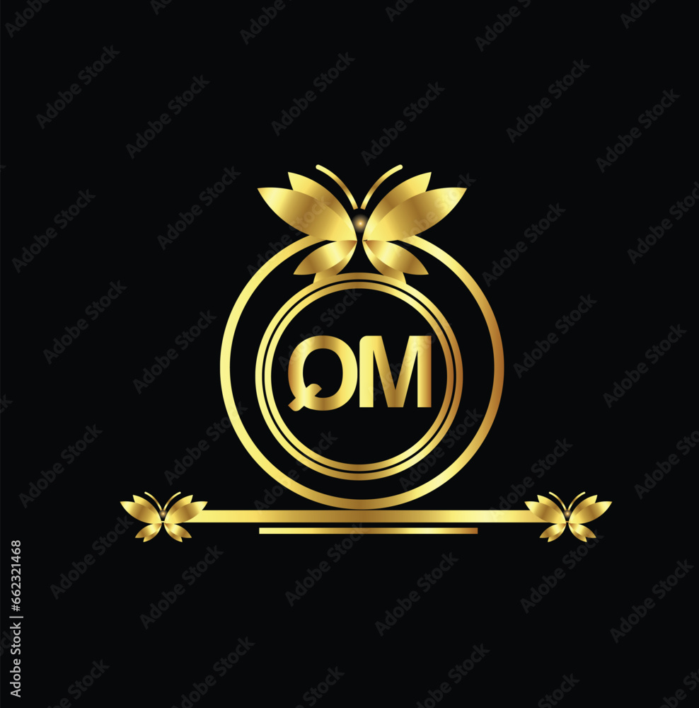 CREATIVE GOLDEN LATTER LOGO DESIGN qm logo, qm icon, qm letter, qm ...