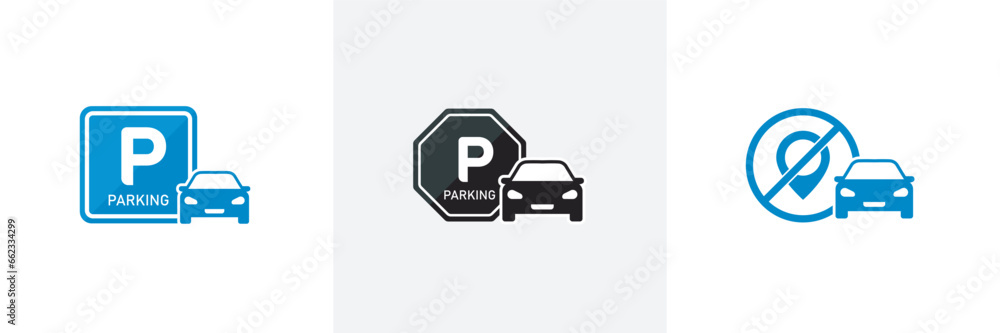 Car parking sign in trendy flat design.Parking and traffic signs ...