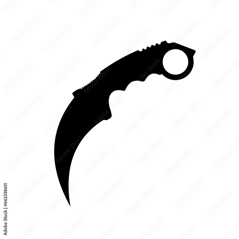 Knife silhouette. Karambit. Military knife, tactical knife, hunting ...