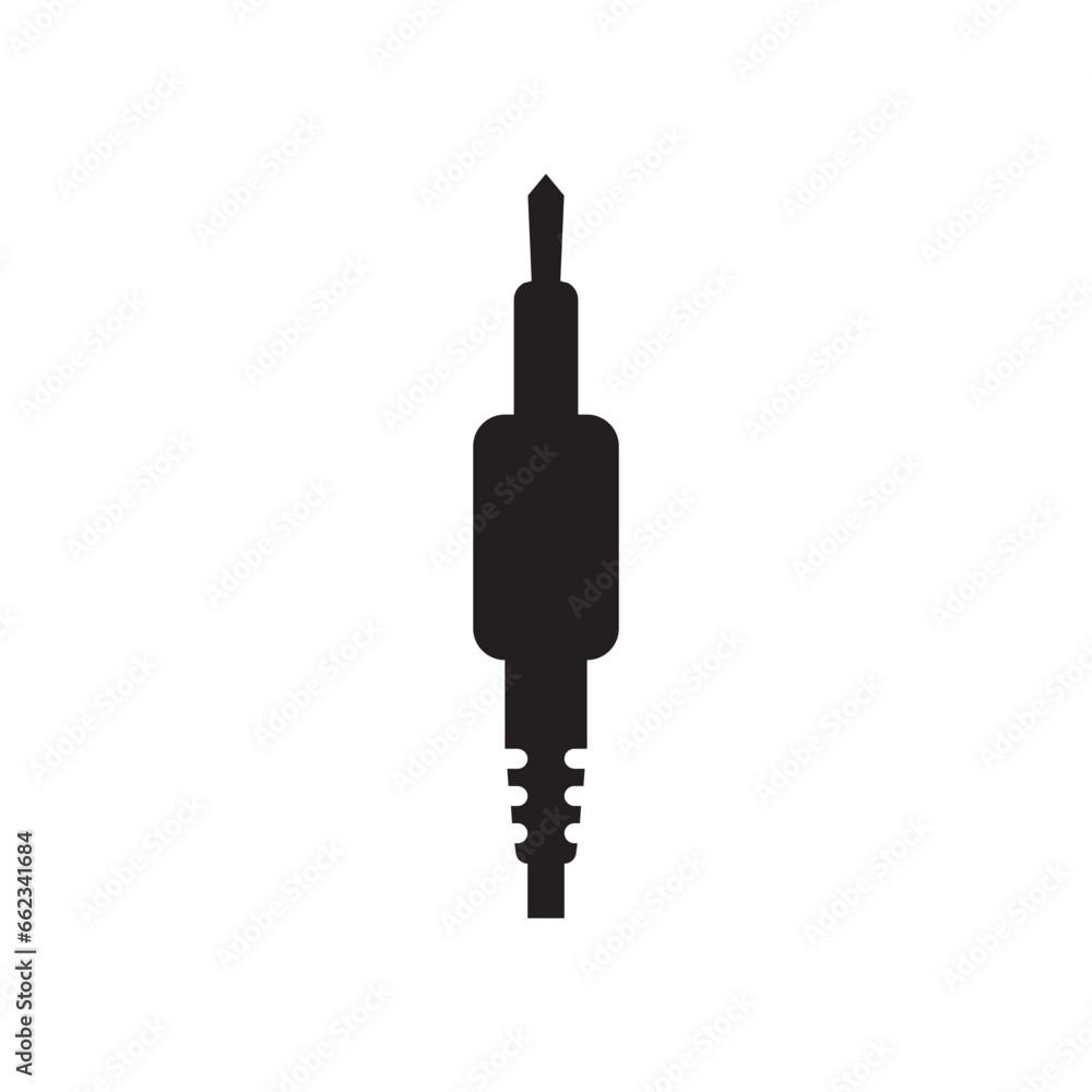 AUX icon. Audio cable icon. Aux sign. Audio cable sign. DJ cable symbol ...