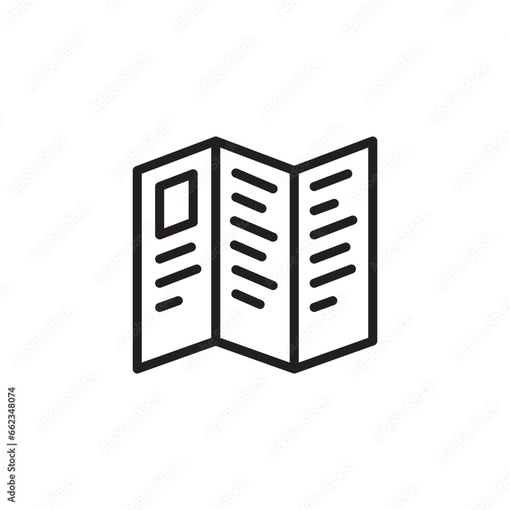 Booklet icon. Brochure sign. Tri-fold brochure symbol. Booklet symbol ...