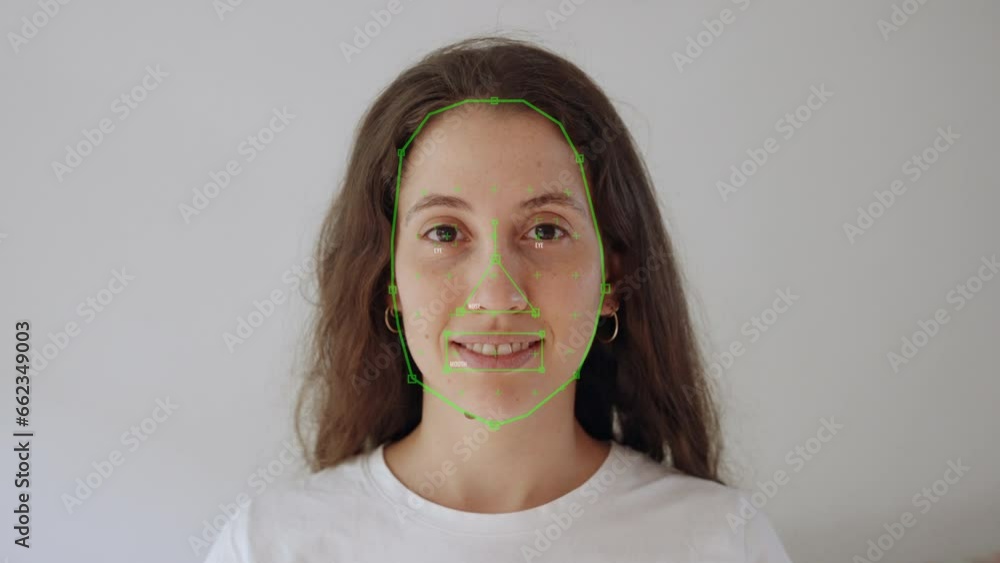 Ai Face Detection Tracking And Recognition Algorithm On Young Woman Face Artificial