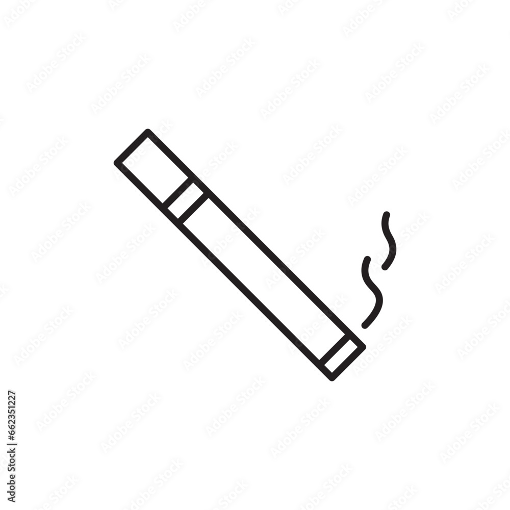Vetor de Cigarette icon. Cigarette smoke flat sign design. Tobacco ...