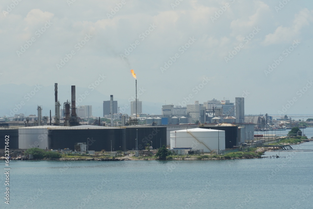 Kingston, Jamaica - 07 08 2023: Storage tanks and containers of oil ...